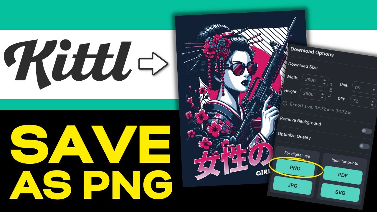 How to Save Kittl Design as PNG - YouTube