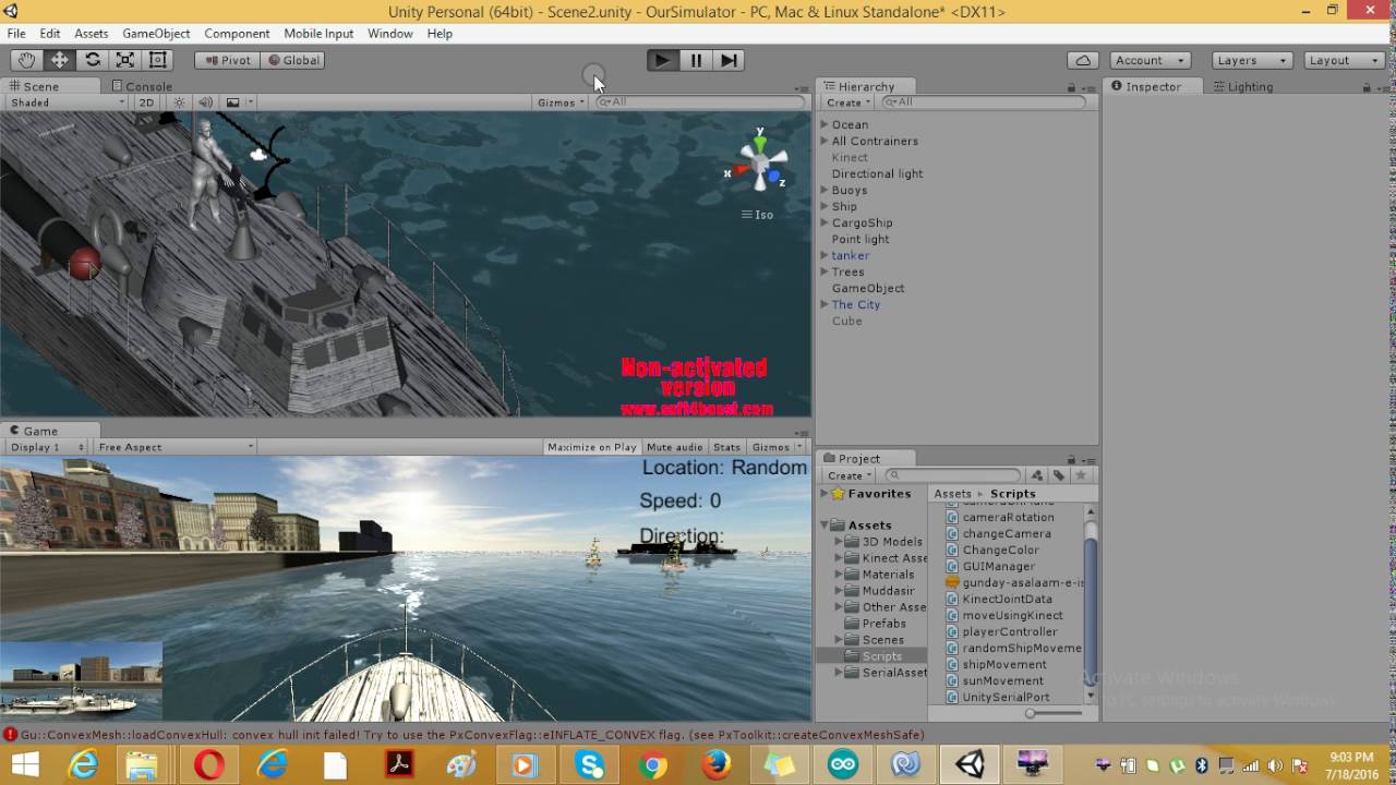 ship-based unity game - YouTube