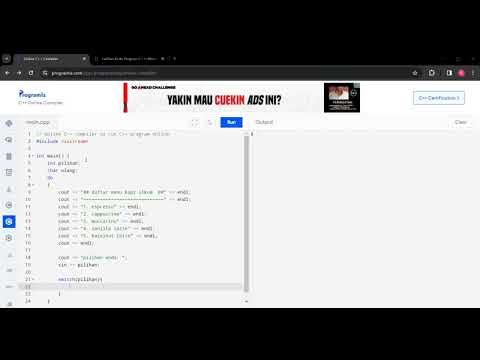 MEMBUAT CODINGAN DAFTAR MENU KOPI ILKOM - YouTube