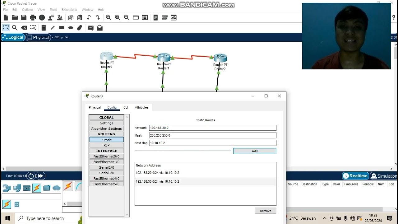 Tutorial Routing static pada router static 3 - YouTube
