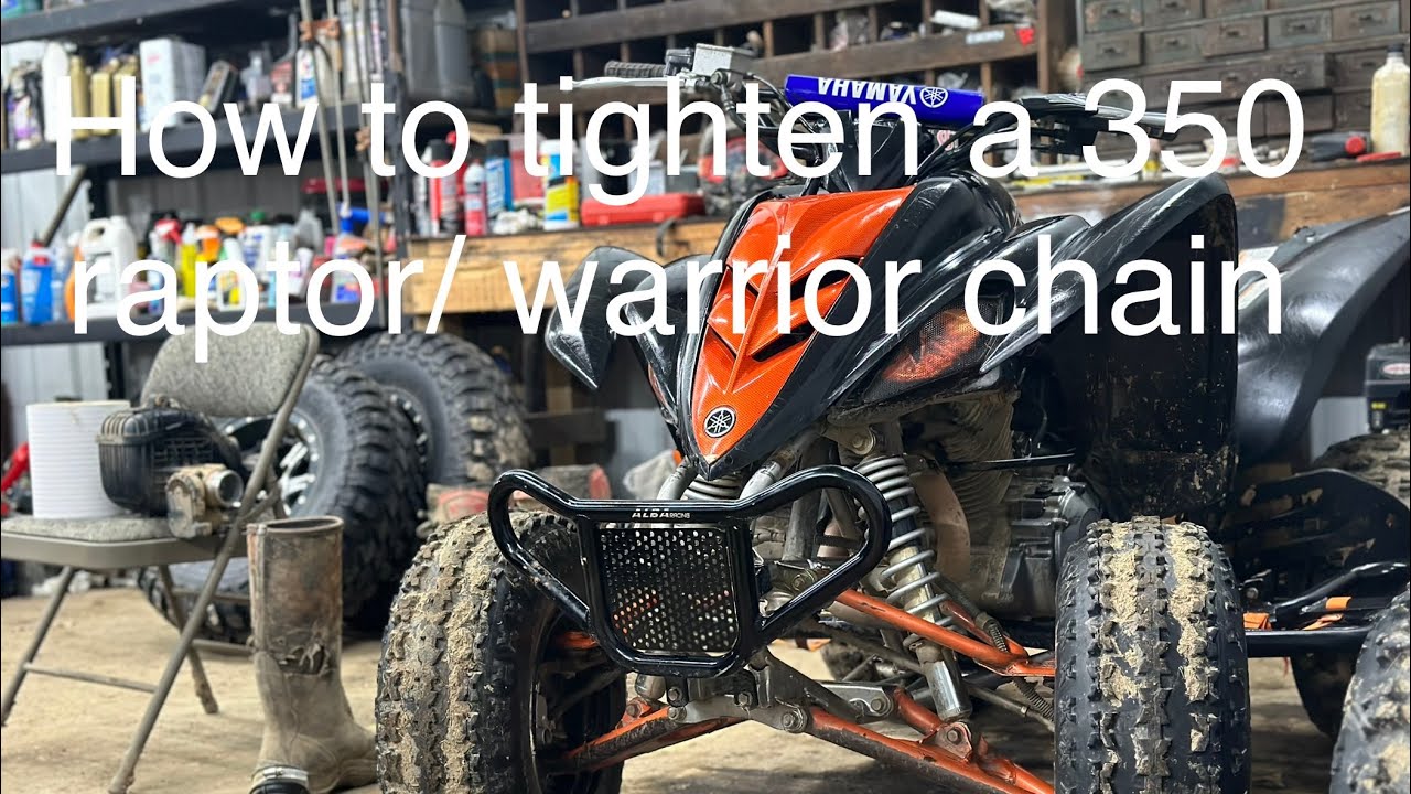 How to adjust the chain on a 350 raptor/ warrior - YouTube
