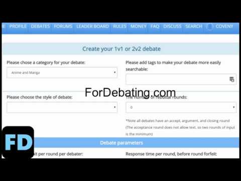 Overview of creating a 1v1 or 2v2 debate - YouTube