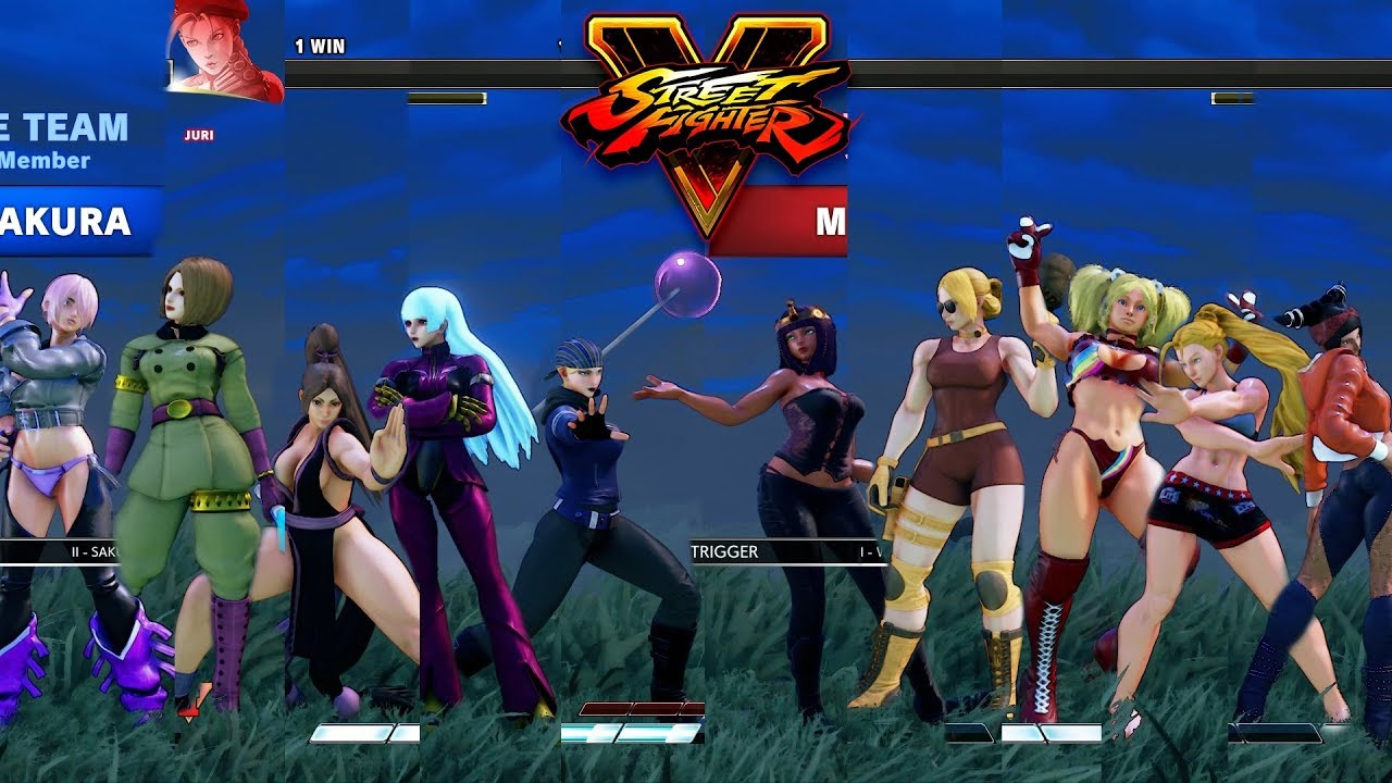 Street Fighter V AE Falke/Kolin/Chun Li/Poison/Sakura vs Menat/Lucia/R. Mika/Cammy/Juri PC Mod ...