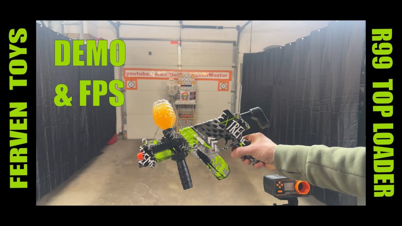 Demo & FPS Test - NEW! FERVEN TOYS R99 Gel Ball Blaster Top Loader ...