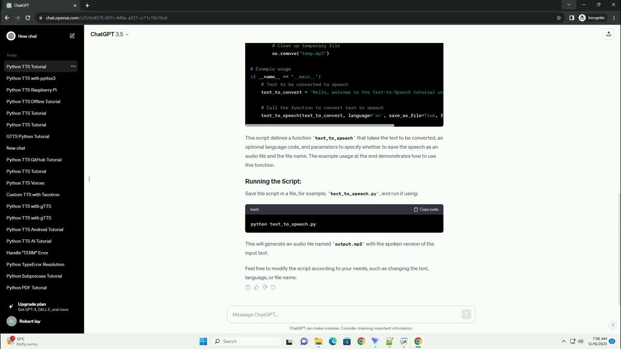 python text to speech version 3 - YouTube