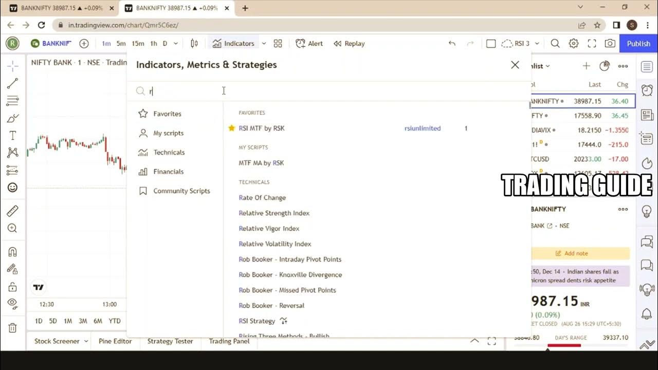 Adding Multi Time Frame RSI to Tradingview chart - YouTube