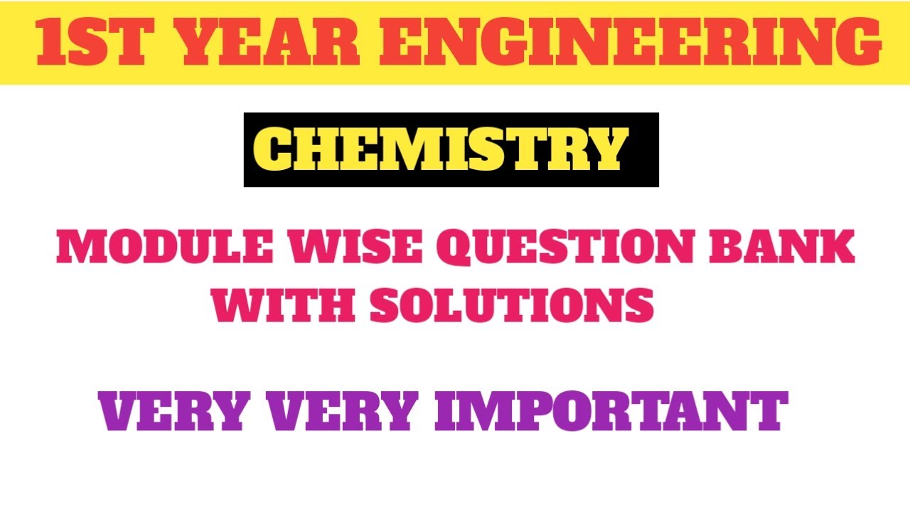 1ST YEAR ENGINEERING CHEMISTRY IMPORTANT QUESTION&SOLUTIONS@vtuexpert # ...