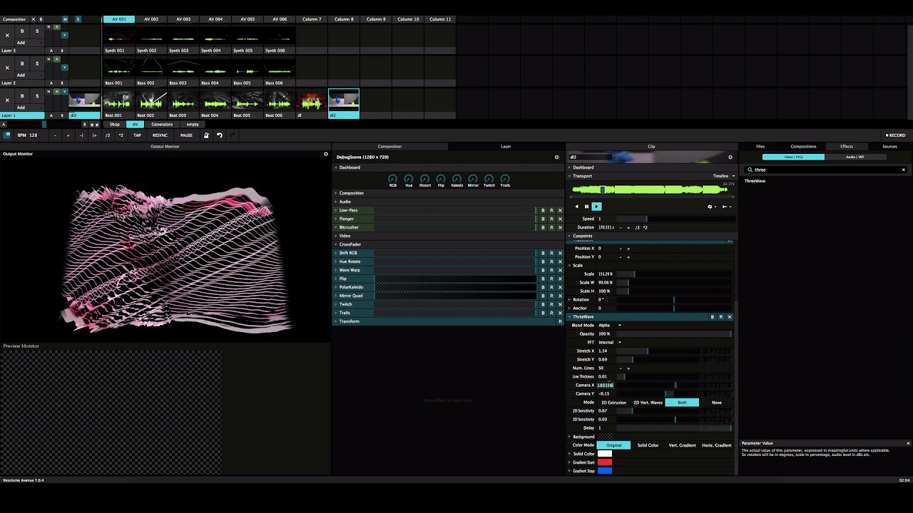 ThreeWave Resolume Plugin demo - YouTube