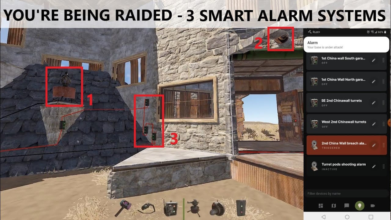 Rust - Never get offlined - 3 smart alarm systems - YouTube