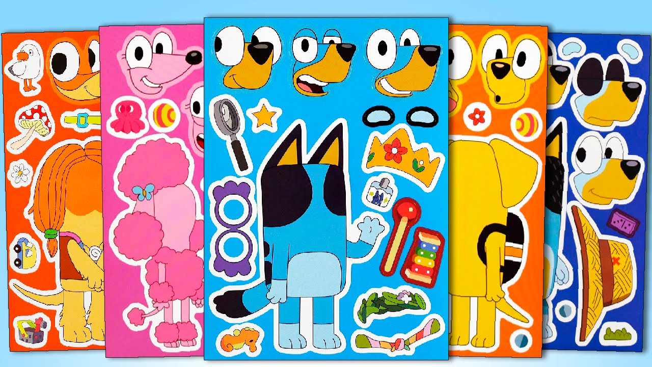 BLUEY STICKER BOOK DECORATION | BANDIT, CHILLI, BINGO & FRIENDS FUN ...