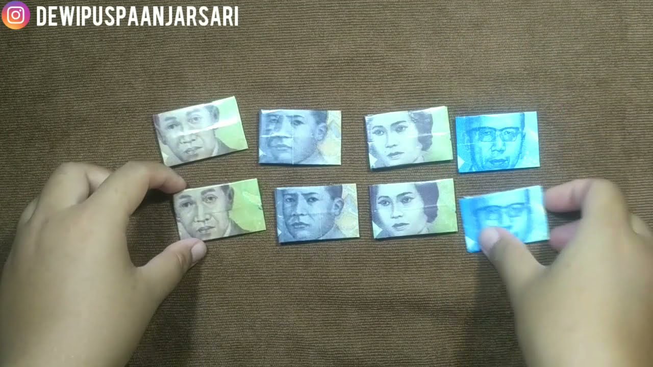 Tutorial melipat uang kertas untuk celengan bentuk kotak agar muat ...