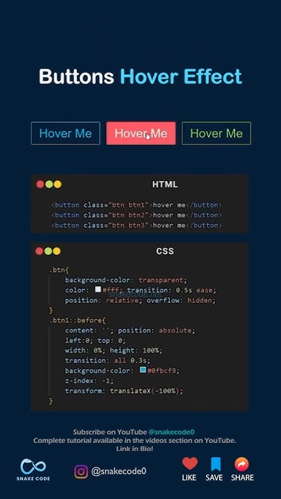 Buttons Hover Effect Html Css Js Htmlcss Cssanimation Webdev