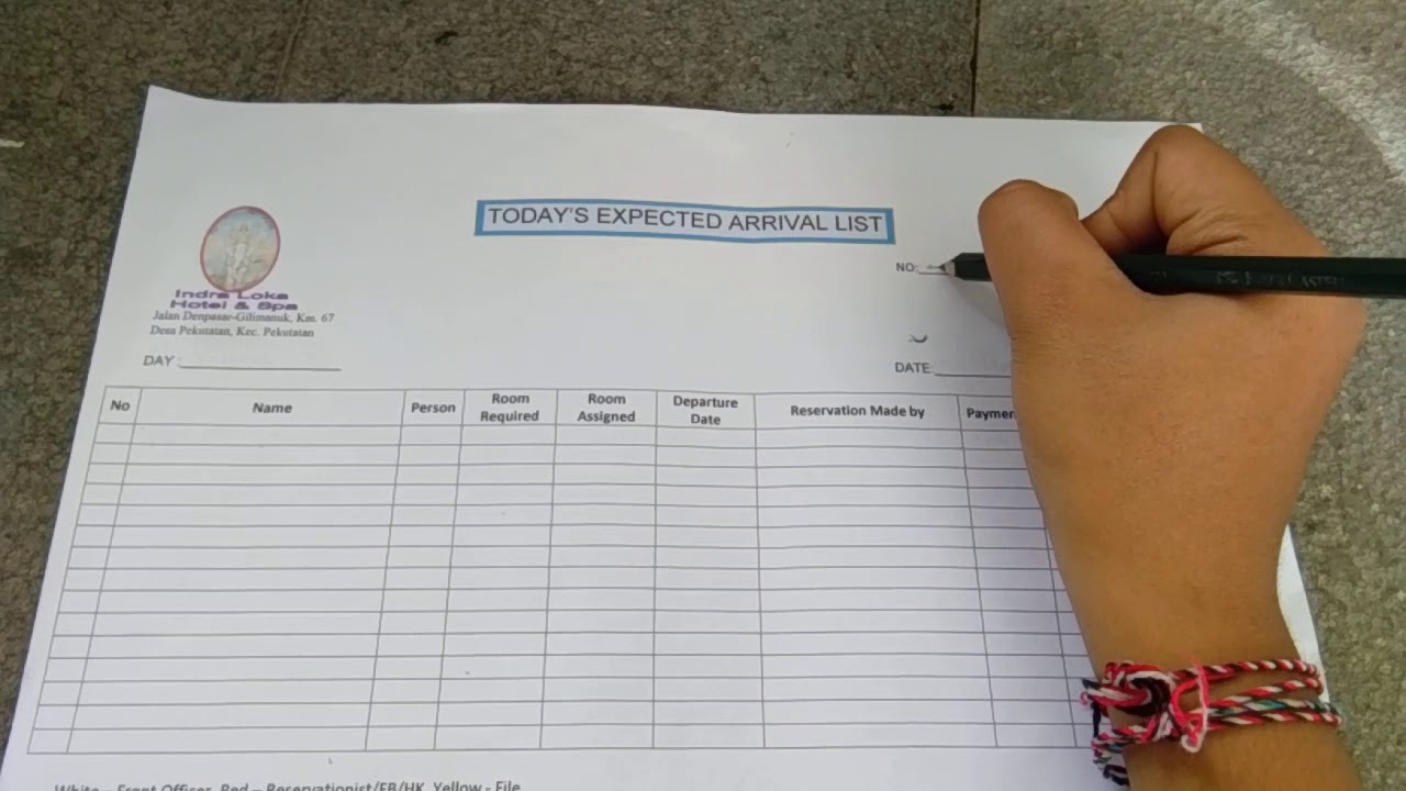 Tutorial Mengisi Formulir TODAY'S EXPECTED ARRIVAL LIST(Form 6) - YouTube