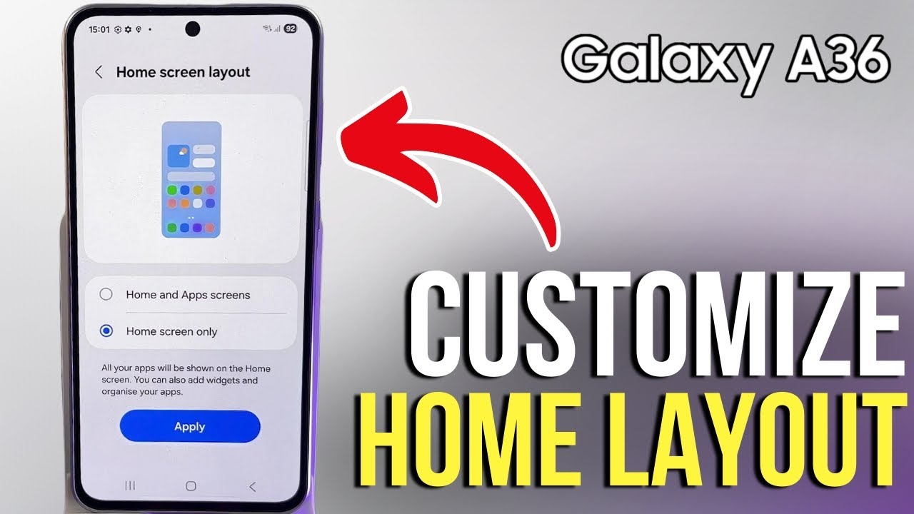 Samsung Galaxy A36 Tutorial - Customize Your Home Screen Layout - YouTube