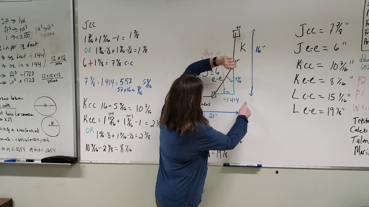 Math for Pipe Trades Class 5 Video 2 - Starting with an end to end ...