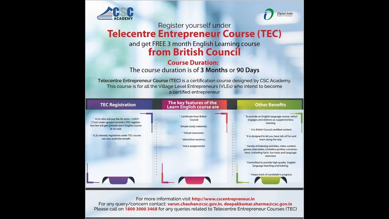 Telecentre Entrepreneur Course (TEC) Registration to Certification ...