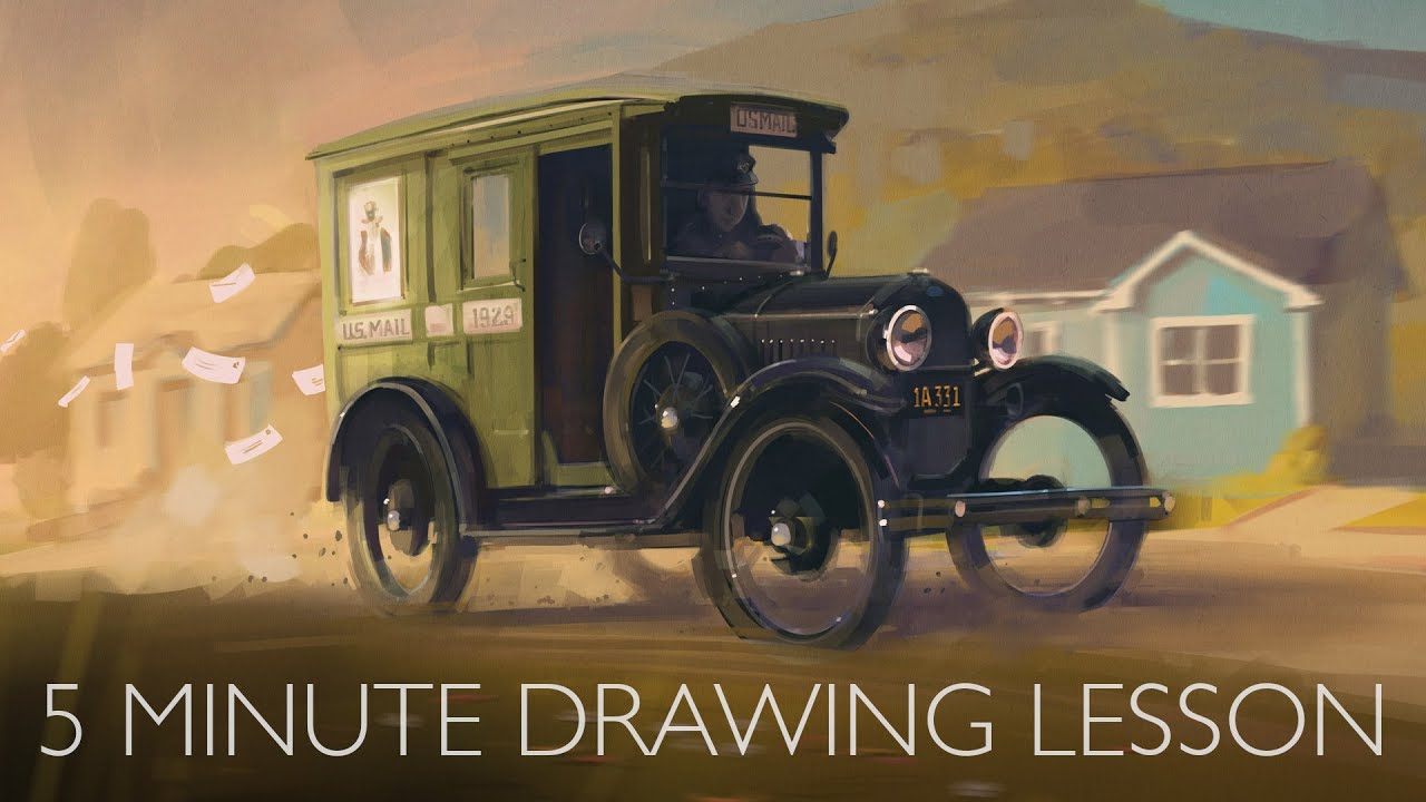 5 Minute Drawing Lesson - digital illustration process explained - YouTube