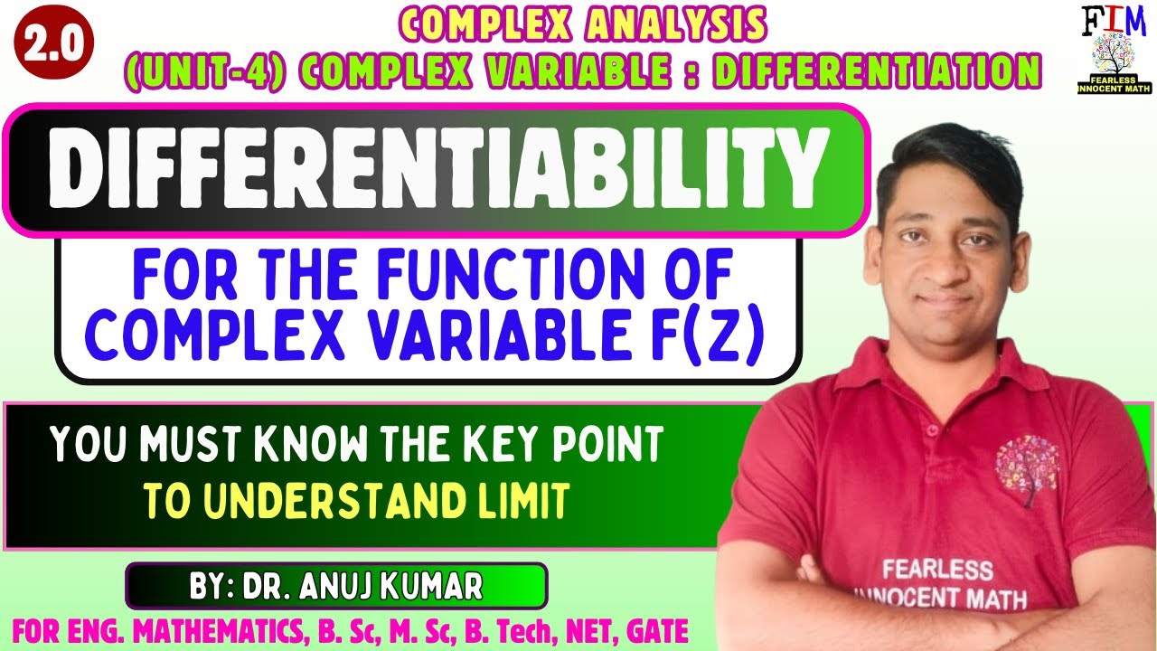 L-2 DIFFERENTIABILITY OF COMPLEX FUNCTION | COMPLEX FUNCTION DIFFERENTIABILITY AT ORIGIN ...