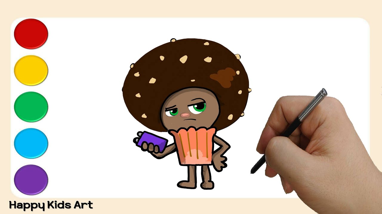 브레드 이발소의 캐셔 초코 엄청 쉽게 그리기! 색칠 놀이 | Drawing Choco From Bread Barbershop ...