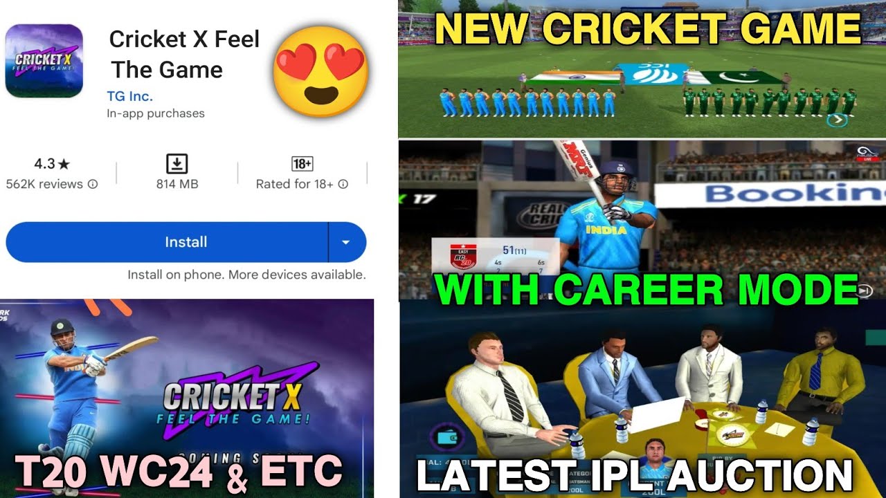 Cricket X Feel The Game! Biggest Cricket game Coming With Career mode ...