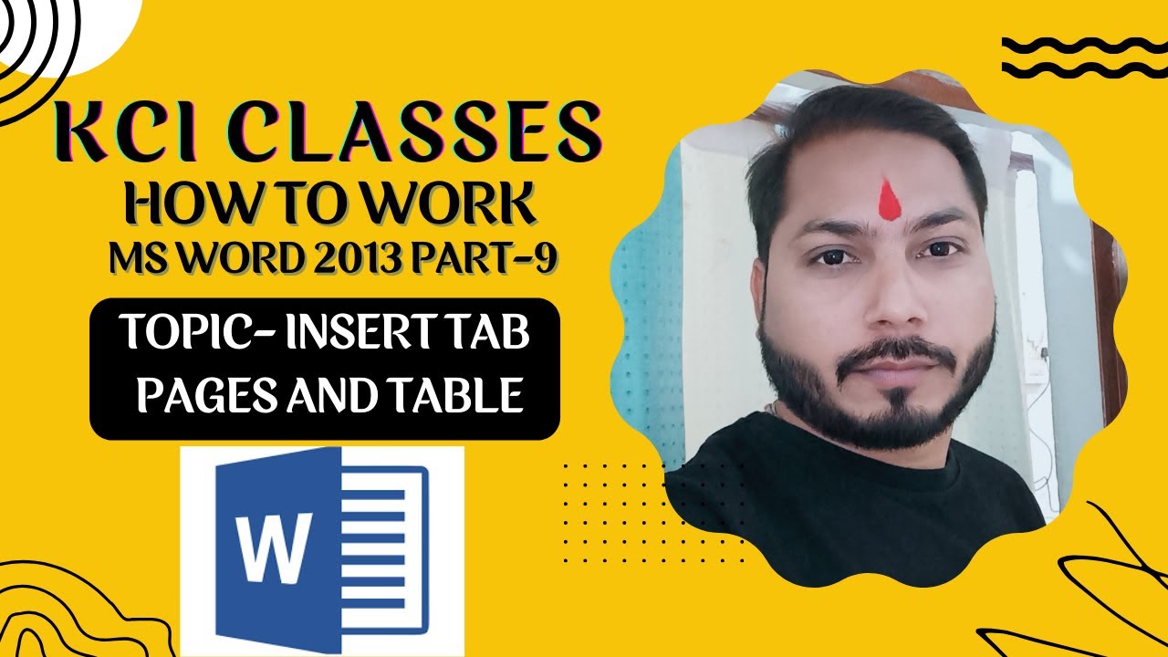 HOW TO WORK MS WORD 2013 PART 9,INSERT TAB-PAGES AND TABLE - YouTube