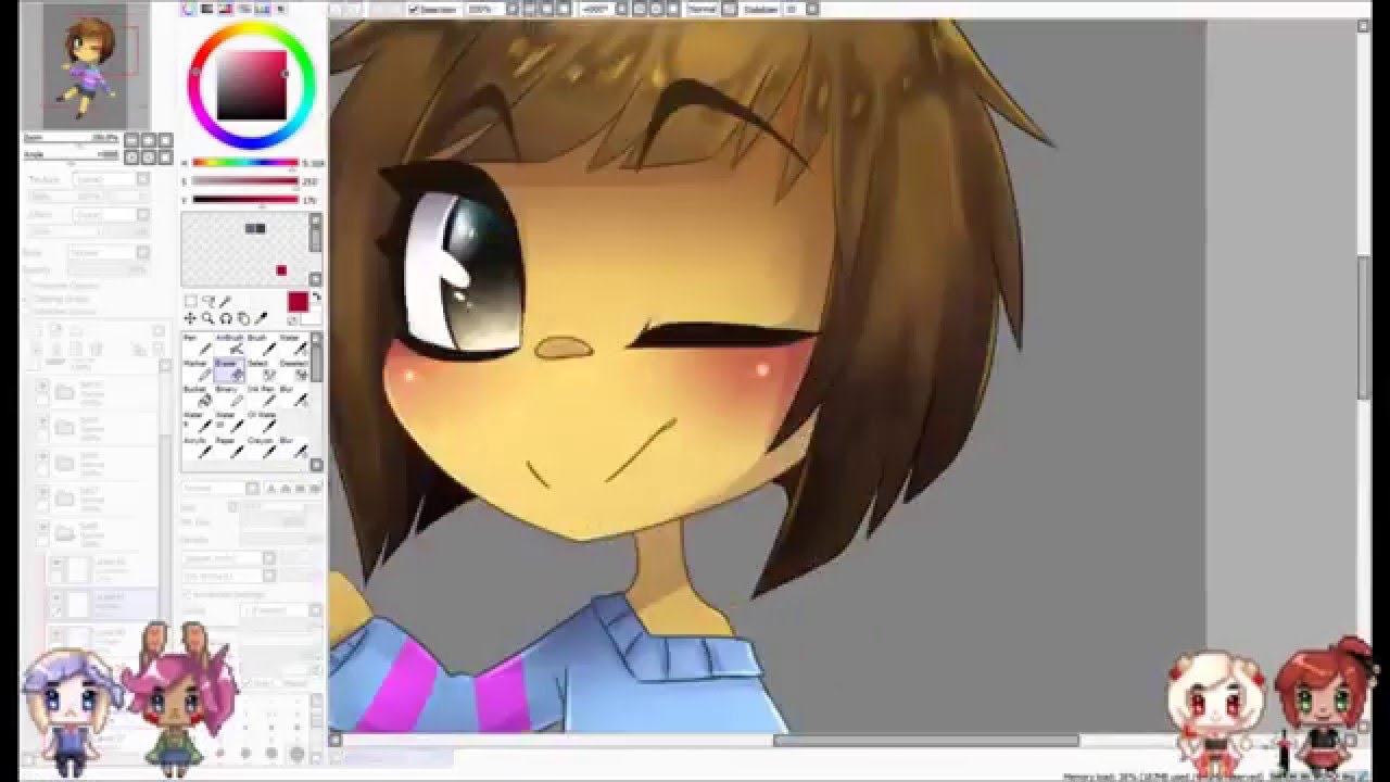 Frisk | Undertale | SpeedPaint | Paint Tool Sai - YouTube