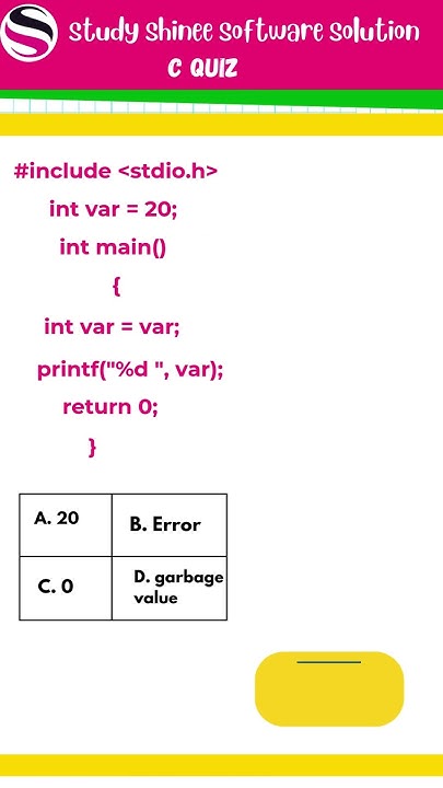 C program quiz #cprogramming #coding #interview - YouTube