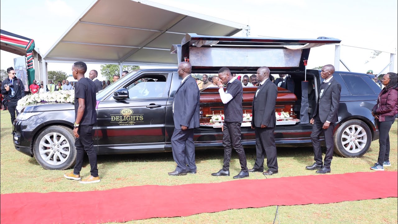 KELVIN KIPTUM BURIAL LIVE. BODY ARRIVES FOR THE FUNERAL SERVICE AT ...
