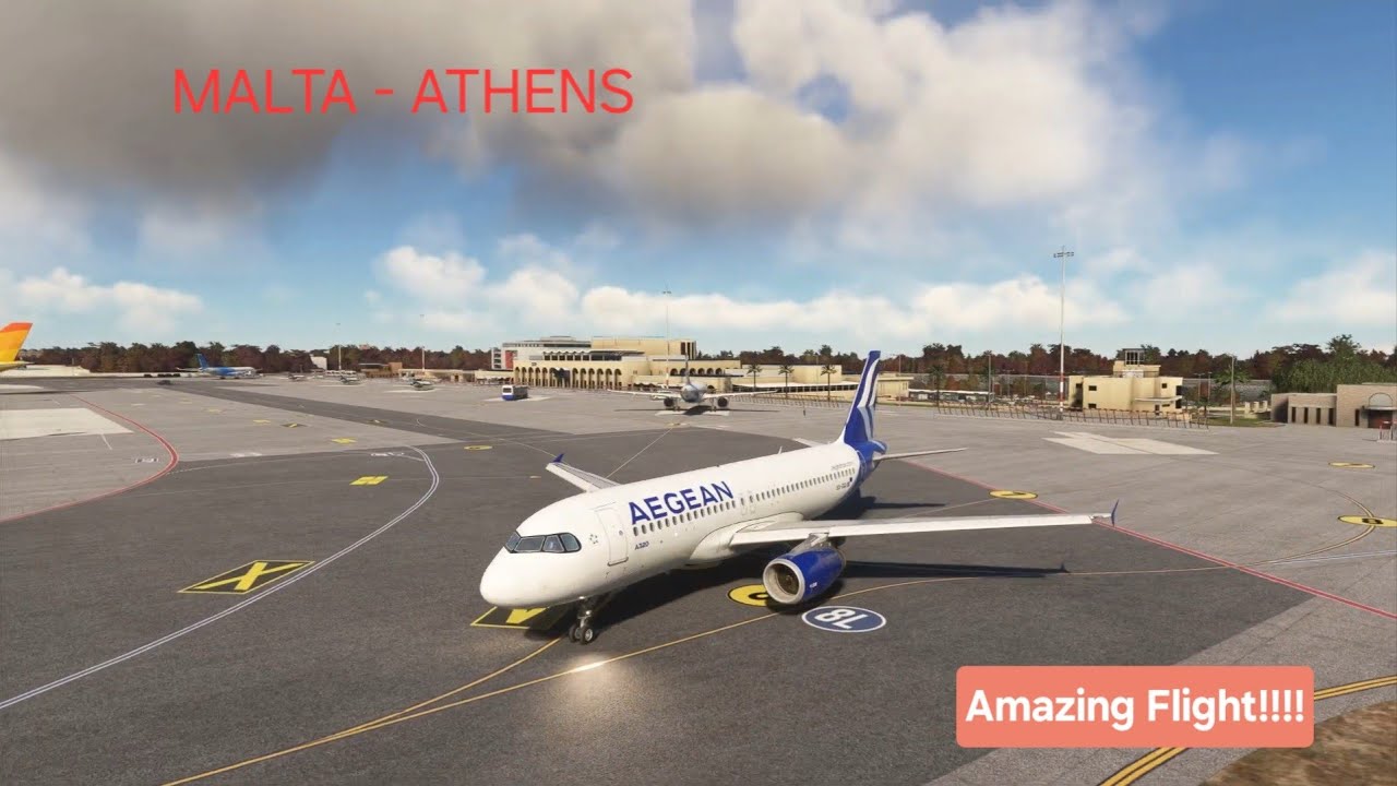AMAZING FLIGHT MALTA TO ATHENS, WITH CHALLENGING WEATHER APPROACH - YouTube