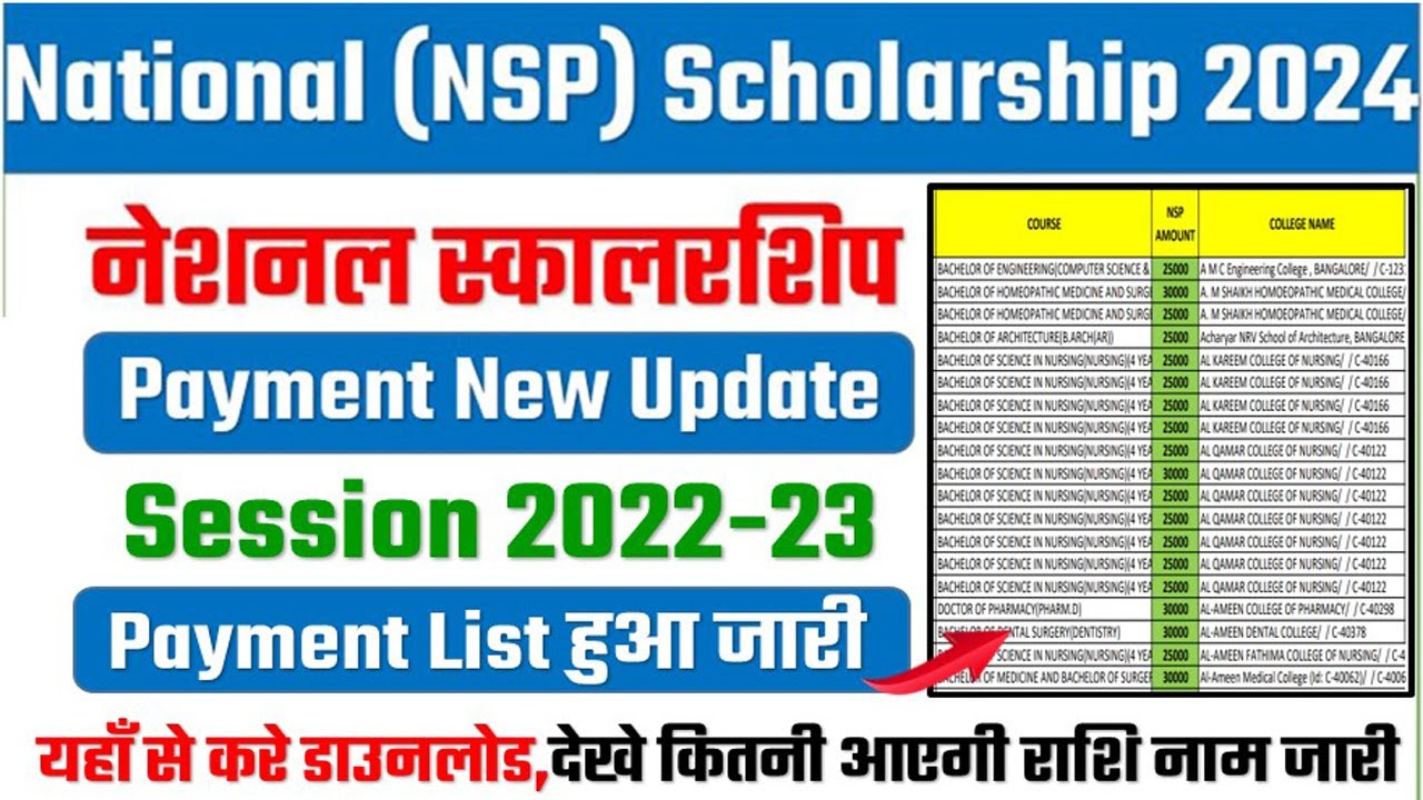 Nsp Scholarship Payment List 2022 23 National Scholarship Payment
