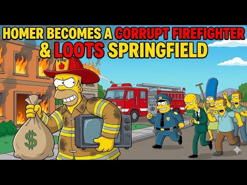 Simpsons Funny Moments | Homer Becomes A Corrupt Firefighter & Loots ...