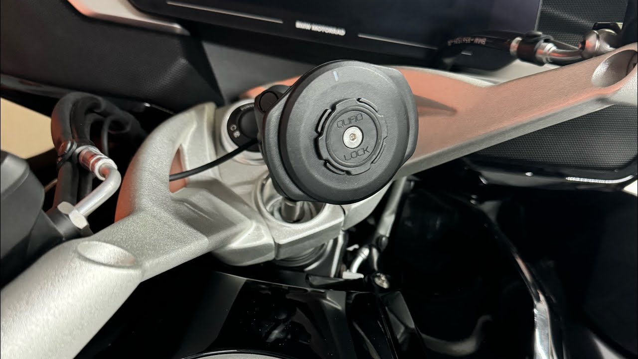 BMW K1600B phone mount and wireless charger set up using track form and ...