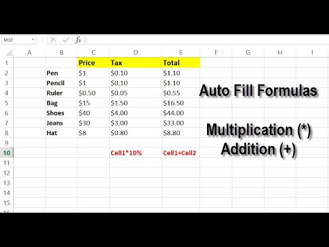 Formulat e mbushjes automatike ne excel: Shumëzimi (*) dhe mbledhja ...