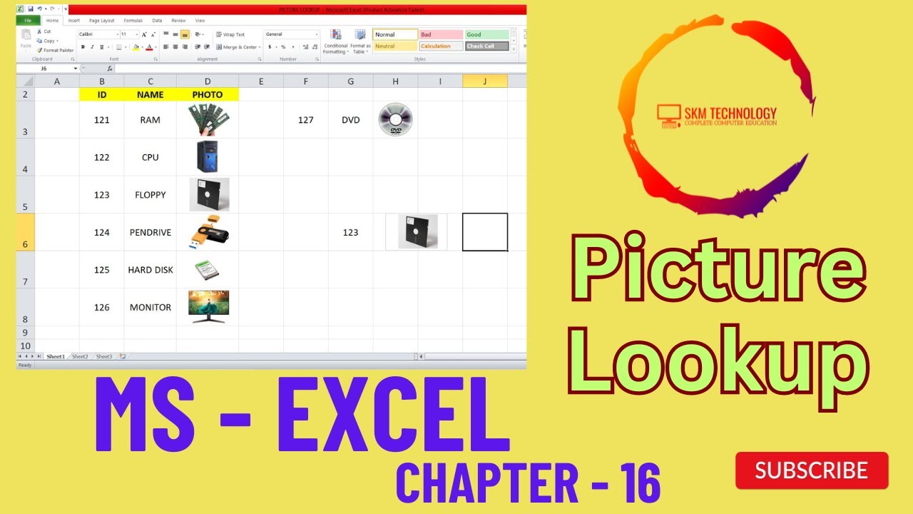 Excel Chapter - 16, Picture Lookup #odia #education #excel #picture # ...