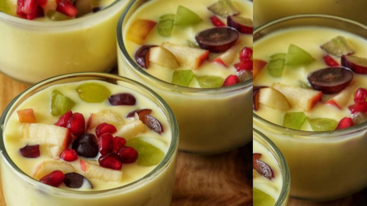 fruit custard recipe | Dessert Recipe| Instant Fruit Cream Dessert| how ...