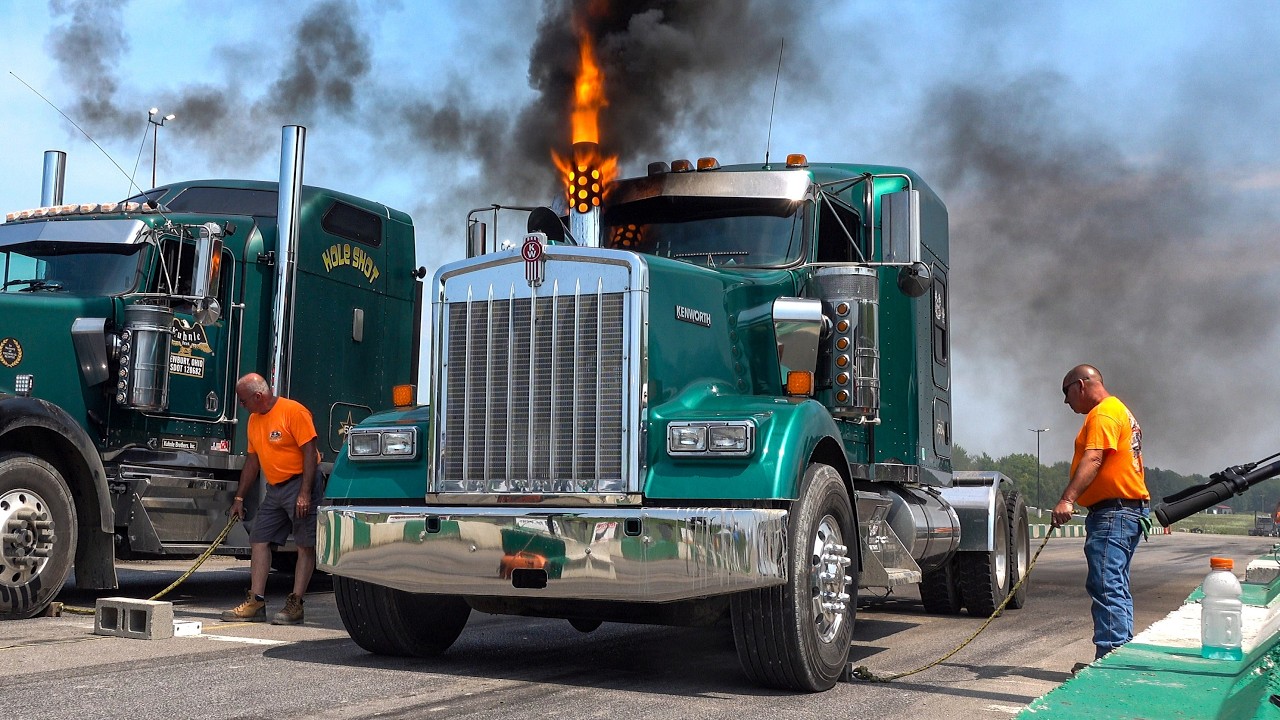 Extreme Uphill Semi Drag Racing Unc's Semi Stampede August 2024. - YouTube