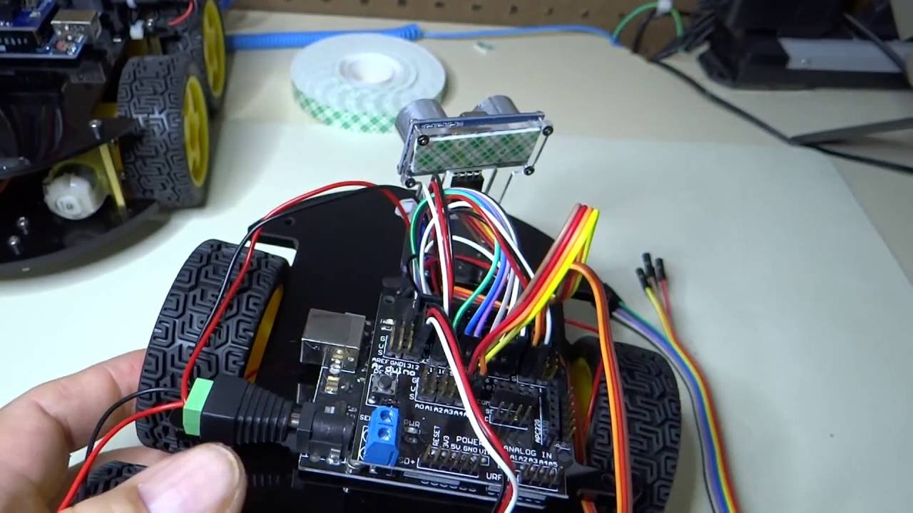 Elegoo SRC kit 25 IR and Ultrasonic sensor wiring - YouTube