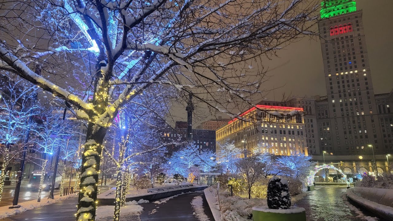 ️ Cleveland, Ohio Winterland Snow Walk at Public Square (January 2023 ...