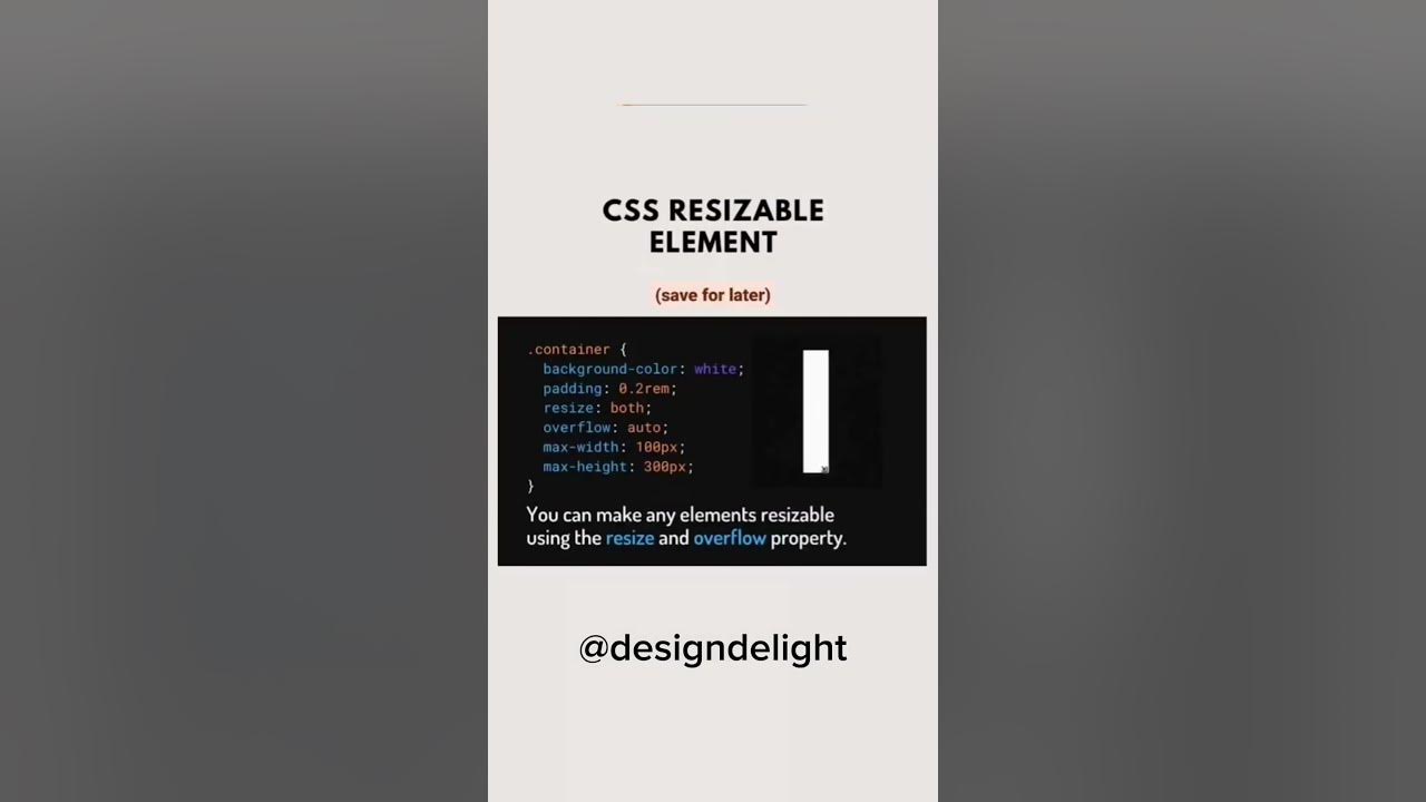 Css Resizable Element Youtube