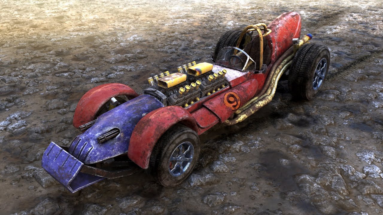 Wacky Race car Mad Max Style, concept by Mark Sexton - YouTube