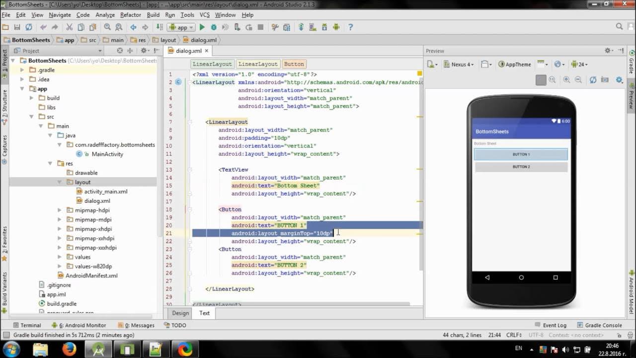Working with Bottom Sheet in Android Studio - YouTube