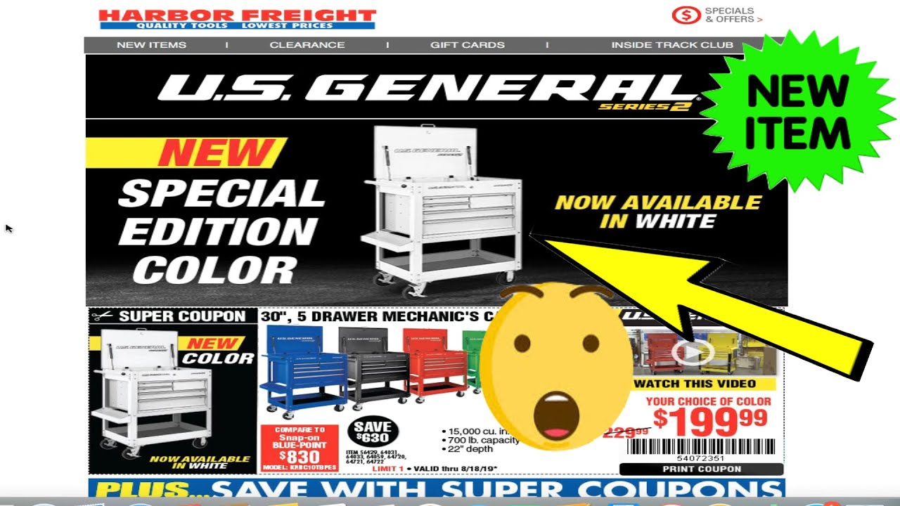 White US General Toolbox||Harbor Freight - YouTube