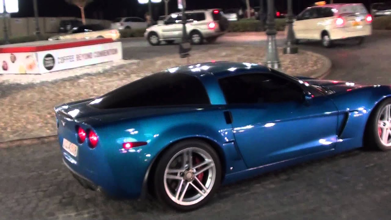 beautiful blue Corvette C6 Z06 - Dubai Marina JBR - YouTube
