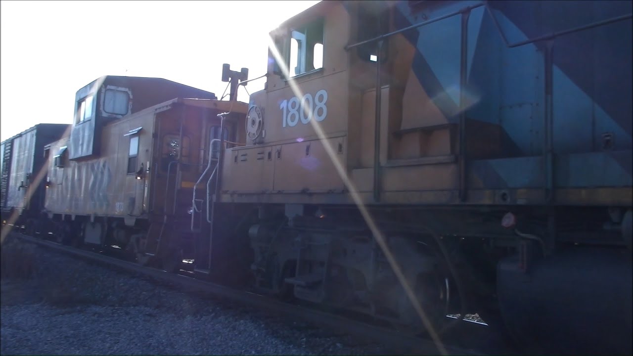 Runaround! ONR Ditcher #1 with ONT 1808 departing Haileybury, ON (Nov 7 ...