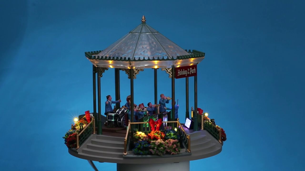 Lemax Holiday Garden Green Bandstand 94551 - YouTube
