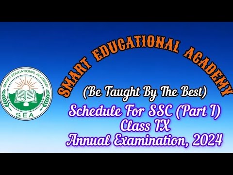 Schedule For SSC Part 1 Class 9 | Annual Examination 2024 - YouTube