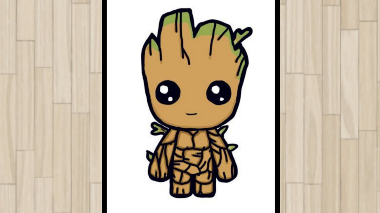 How To Draw Groot | Baby Groot | I Am Groot | Art Tutorial - YouTube
