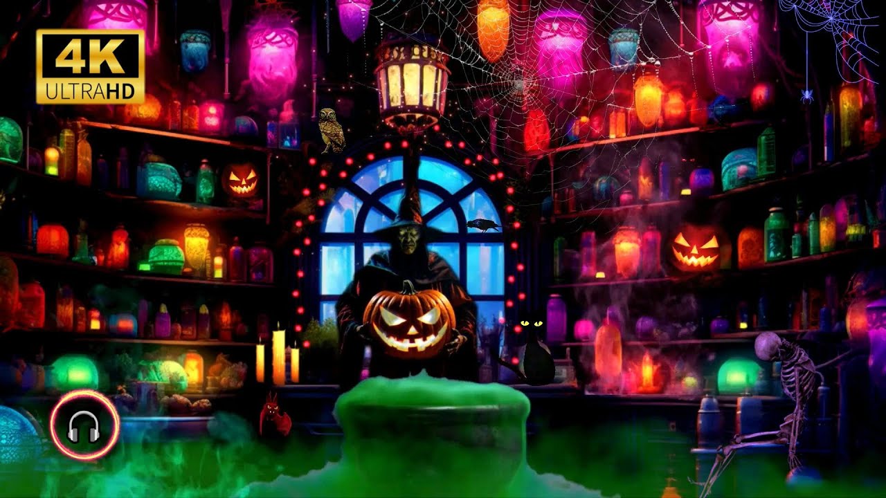 Witch's Potion Room Ambience With Bubbling Cauldron - Halloween ...