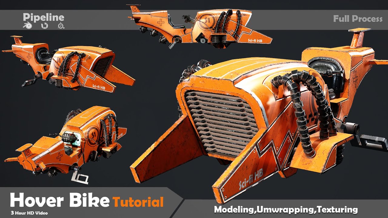 Scifi Hover Bike Tutorial Modeling And Texturing Part 1 #blender #scifi #texturing #modeling ...