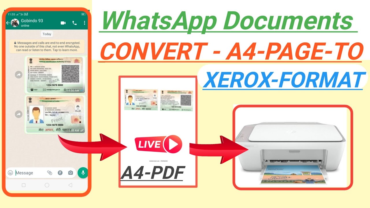 Whatsapp Documents Convert A4 Page To Xerox Format !! - YouTube